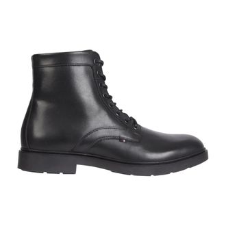 Tommy Hilfiger Elegante Schn&uuml;rstiefelette mit abgerundeter Form - - Shoes - Herren - Schwarzk - 44 EU