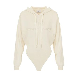 Elisabetta Franchi Femme, Tops, Beige, Taille: 38 FR Body &agrave; capuche