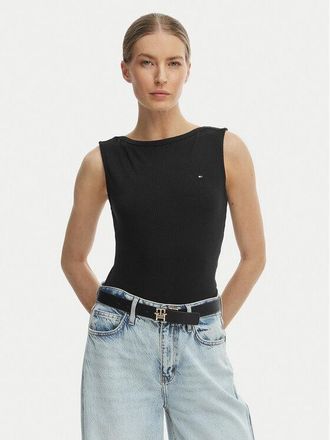 Tommy Hilfiger Top WW0WW47807 Schwarz Slim Fit
