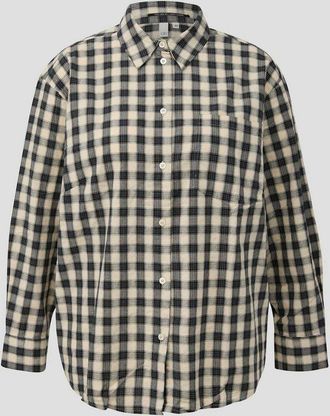 QS by s.Oliver Langarmbluse Bluse L&auml;ssige Karobluse