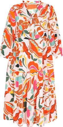 Usha Kleid in gro&szlig;en Gr&ouml;&szlig;en Frauen mehrfarbig orange