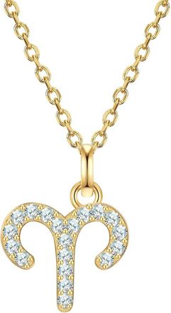 Glanzst&uuml;cke M&uuml;nchen Halskette - Sterling Silber Halskette Zirkonia Sternzeichen Wi - Gr. unisize - in Gold - f&uuml;r Damen