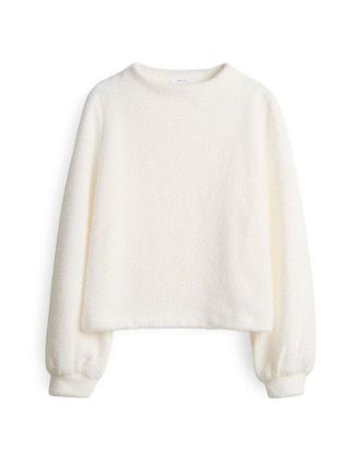 OPUS Sweatshirt Gufemi aus Polyamid mit Boucl&eacute;-Struktur Gerade Form mit Funnel Neck und weicher Boucl&eacute;-Struktur
