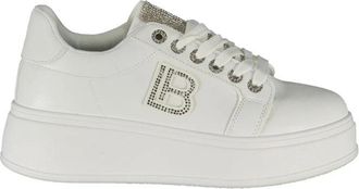 Laura Biagiotti Femme, Chaussures, Blanc, Taille: 41 EU Baskets Blanche pour Femme avec Application de Strass