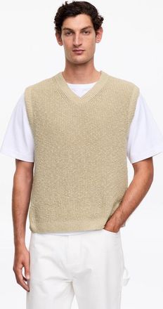 Arket Pullunder Aus Baumwolle Und Leinen -Beige