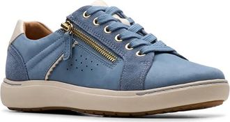 Clarks Baskets Nalle Zen pour femme, Nubuck Combi Bleu, 8 Wide