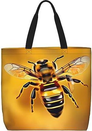 Generic Abeille &Agrave; Miel Sac Fourre-Tout Pliable Tote Bag Imperm&eacute;able Sac A Main Femmes Pour Travail Gym Voyage