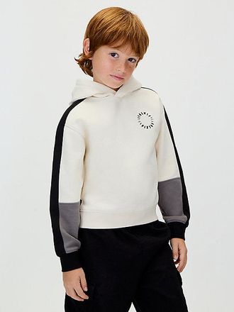 Calvin Klein Hoodie Aus Geb&uuml;rstetem Fleece - Whitecap Gray - Jungen - 4