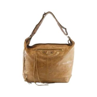 Balenciaga Pre-owned The Courier Leather Shoulder Bag - Femme - Pre-owned - Brun - Taille: ONE Size