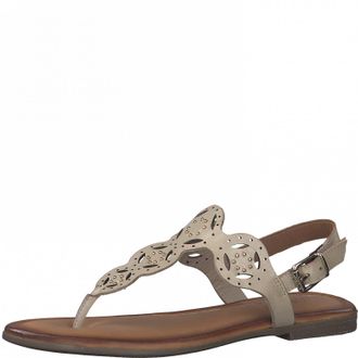 s.Oliver Damen 5-5-28112-28 Flache Sandale, Beige, 37 EU