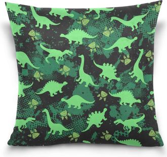 PUXUQU Kissenbezug 40x40 cm S&uuml;&szlig; Tier Dinosaurier Dekorative quadratische Kissenbez&uuml;ge Kissenh&uuml;lle f&uuml;r Couch Sofa Schlafzimmer Auto