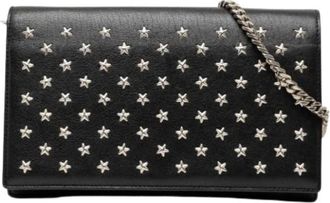 Saint Laurent Sac bandouli&egrave;re en cuir orn&eacute; d&eacute;toiles Pre-owned - Femme - Pre-owned - Noir - Taille: ONE Size