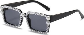 Generic Lunettes de soleil rétro tendance pour femmes et hommes, lunettes de photographie de rue UV400, Noir/gris, Taille unique