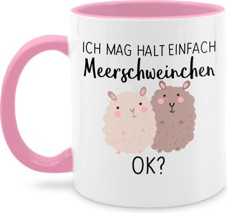 Shirtracer Tasse Tassen 325ml - Statement Sprüche - Ich mag halt einfach Meerschweinchen OK? - 325 ml - Rosa - meerschweinchentasse spruchtasse sarkasmus guinea 