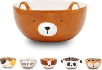 Winkee Bol &agrave; c&eacute;r&eacute;ales | Petite et mignonne assiette en c&eacute;ramique | Bol en gr&egrave;s au look de chien mignon | Cadeau pour anniversaire, rentr&eacute;e des classes, No&euml;l,