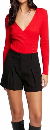 Morgan Langarmpullover mit Wickelkragen Rot S