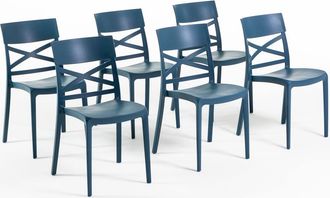 Siediti Fuori e Dentro Martina Stühle aus Kunstharz mit Glasfaser (6, Petrolblau)