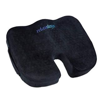 Relaxdays ergonomisches Sitzkissen, Memory Foam mit Gel, B&uuml;ro, Auto, Rollstuhl, druckentlastendes Stuhlkissen, schwarz