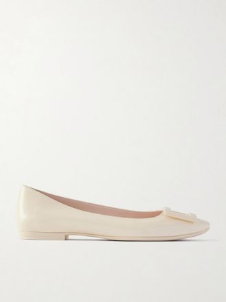 Roger Vivier Gommettine Ballerinas Aus Lackleder - Creme