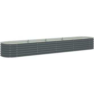 vidaXL Vidaxl - Lit sur&eacute;lev&eacute; de jardin 400x80x44 cm Acier galvanis&eacute; Gris