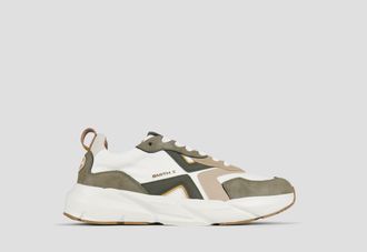 Alexander Smith Horizon Man in with with military green details in suede and nylon