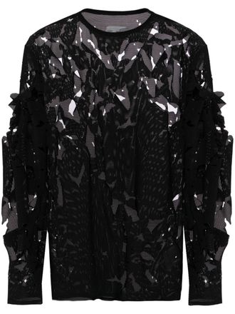 Post Archive Faction (PAF) haut en résille 6.0 à effet usé - Noir