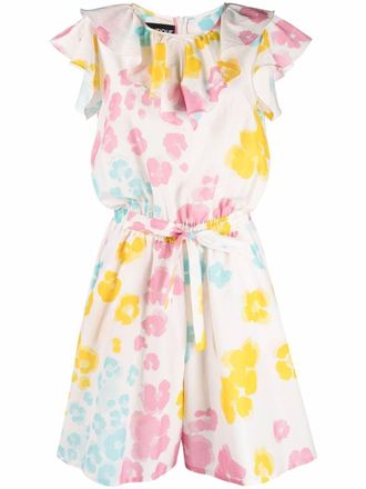 Moschino combishort &agrave; fleurs - Blanc