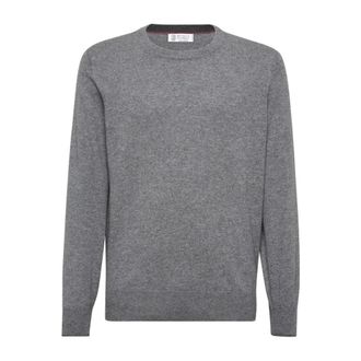 Brunello Cucinelli Rundhals-Pullover - - Knitwear - Herren - Grau - 2XL