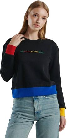 Benetton Damen Trikot G/C M/L 3J68D107Z Kapuzenpullover, Schwarz, L