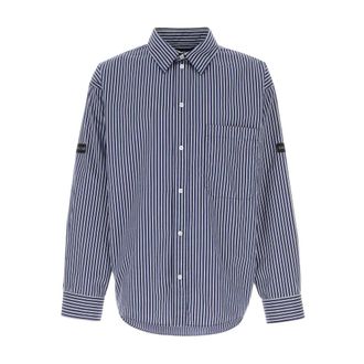 Balenciaga Oversized Logo Print Baumwoll-Popeline-Hemd - - Shirts - Herren - Mehrfarbig - S