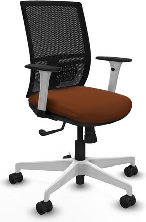 Piqueras y Crespo B&uuml;rostuhl, Braun, mit wei&szlig;en und schwarzen Armlehnen, h&ouml;henverstellbare Lendenwirbelst&uuml;tze, ausgestattet mit Sincro 4 Positionen und Schneideschaum, S