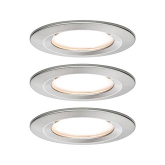 Paulmann 93494 Einbauleuchte LED Coin Nova rund 6,5W Eisen 3er-Set starr 3-Stufen-Dimmbar IP44 spritzwassergesch&uuml;tzt