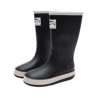 Generic Bottes en caoutchouc pour femme - Bottes de pluie hautes - Imperméables - Antidérapantes - Chaussures de jardin confortables - Grandes tailles - Botte