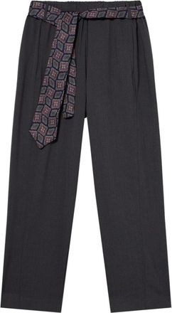 Oltre Femme, Pantalons, Gris, Taille: 50 FR Pantalon avec ceinture &agrave; nouer