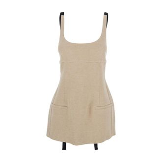 Tela Flared Leinenmix-Top - - Tops - Damen - Beige - S