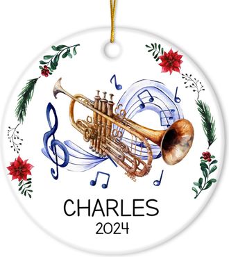 Generic Trompete Geschenkanh&auml;nger Weihnachtsbaum Deko Mit Schnur Weihnachtsbaumschmuck Keramik Weihnachten Deko