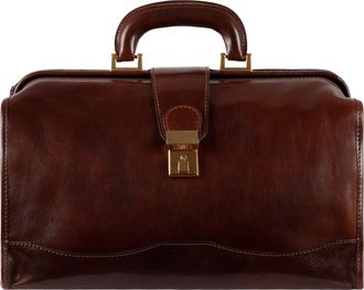 Time Resistance Arzttasche aus Leder - Lederhandtasche im Vintage-Stil - Aktentasche aus Leder für Damen und Herren (Braun)