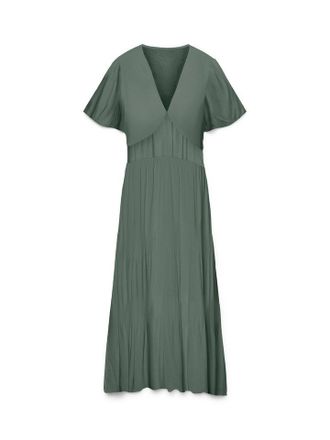 Vero Moda Sommerkleid VMMENNY SS 7/8 V-NECK DRESS WVN GA Viskose