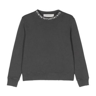 Golden Goose Sweatshirt mit Kristallen - - Sweatshirts & Hoodies - Damen - Grau - S