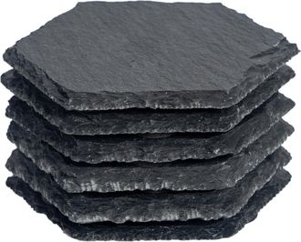 Argon Tableware Hexagon Slate Coasters - 9,5 X 8,5cm - 6 -Pack Von 6