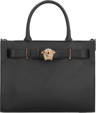 Versace sac cabas en cuir à logo Medusa - Noir