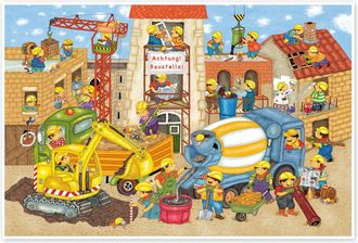 Posterlounge Achtung, Baustelle Poster von Marion Krätschmer 30 x 20 cm Orange Wandbilder Wanddeko