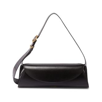 Jil Sander Schwarze Leder-Schultertasche mit Logo - - Bags - Damen - Schwarzk - ONE SIZE