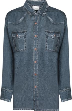Pierre-Louis Mascia Femme, Blouses et Chemises, Bleu, Taille: 40 FR Aloes Denim Shirt
