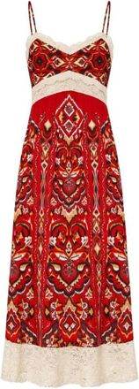 Farm Rio Farm Rio, Femme, Robes, Multicolore, Taille: 36 FR Ainika Pineapple Ikat Sand Midi Dress