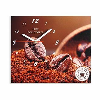 FlexiStyle Moderne Küche Wanduhr Kaffee Royal, rechteckig, wanduhr deko, 25 x 30 cm