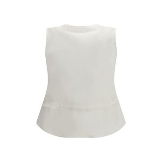sacai Womens White Cotton Waistcoat Clothing