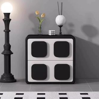 Generic Nachttische Schlafzimmer, Nachttisch Mit Schubladen Und Quadratischem, Abgerundetem Griff, Massivholz for Sofa-Sideboard, Tv-Schrank, Arbeitszimmer-Au