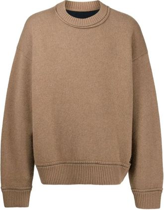 sacai Homme, Pulls, Brun, Taille: M Tricot ras du cou
