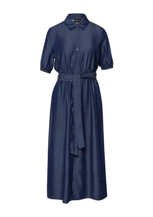 s.Oliver Midikleid Kleid Midi-Hemdblusenkleid aus Lyocell mit Bindeg&uuml;rtel